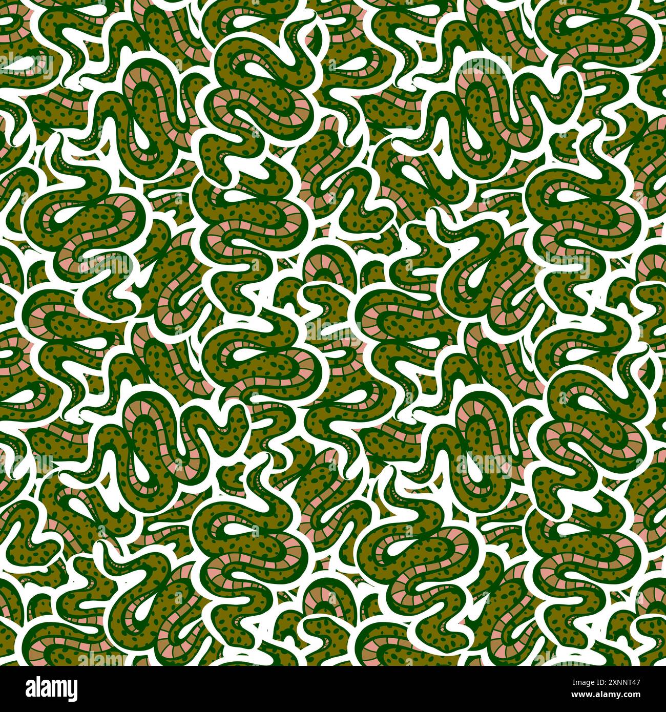 Summer cartoon animals seamless snake pattern for wrapping paper and ...