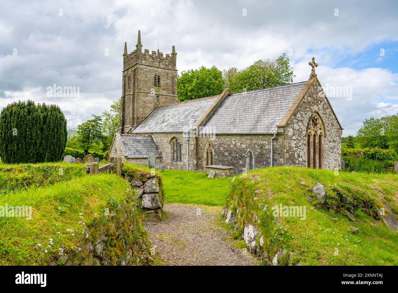 St Thomas a Becket Church Stourton Near Okehampton Devon Stock Photo - Alamy