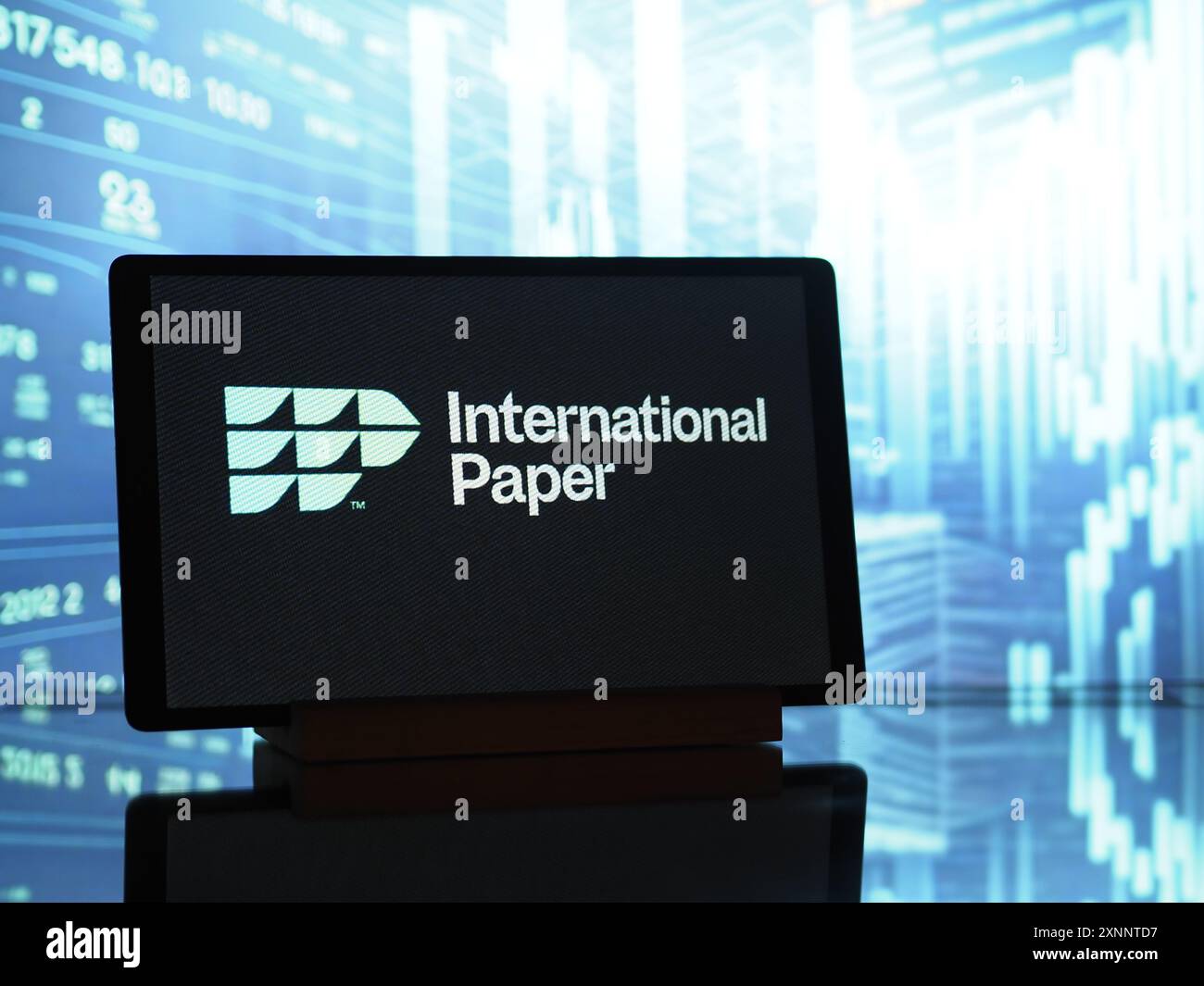 In this photo illustration, an International Paper Company logo seen ...