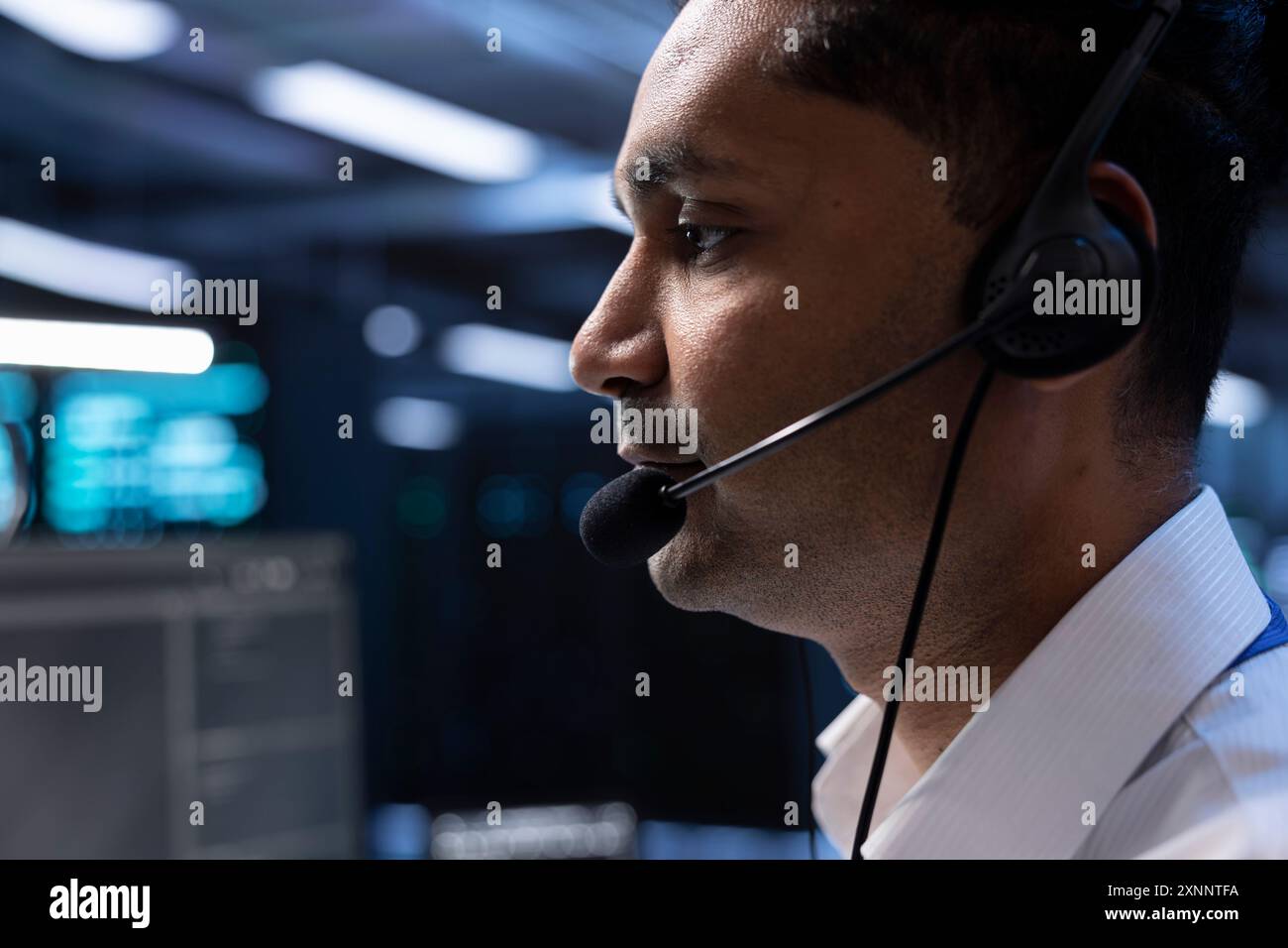 Call center team communicating clients hi-res stock photography and ...