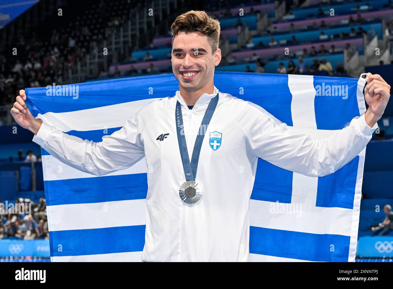 Paris, France. 01st Aug, 2024. Apostolos Christou of Greece celebrates ...