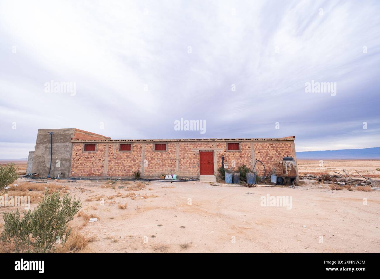 A house or warehouse type construction in the middle of the Moroccan ...