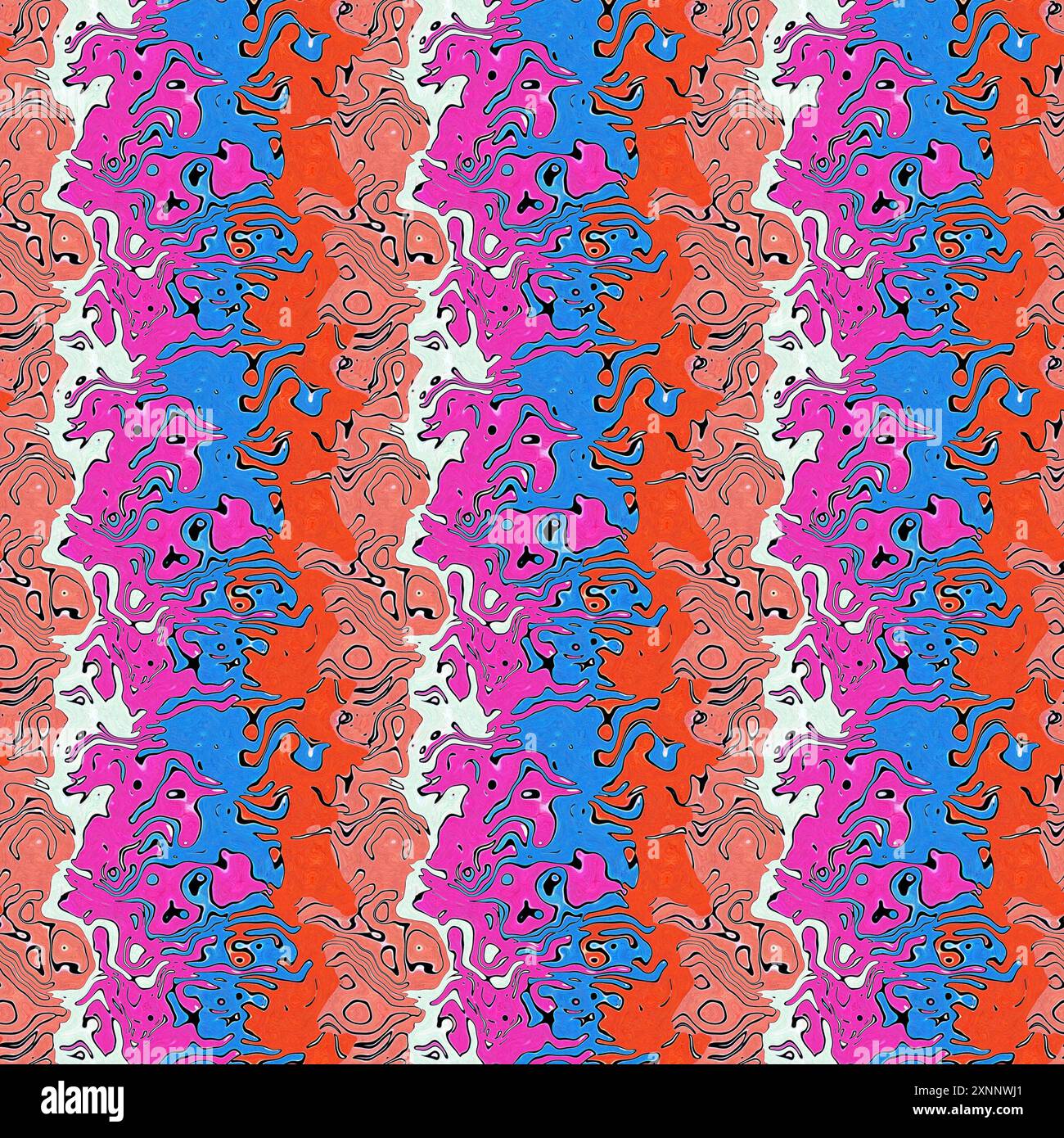 Whimsical ink splodge digital pattern with fun dripping paint effect ...