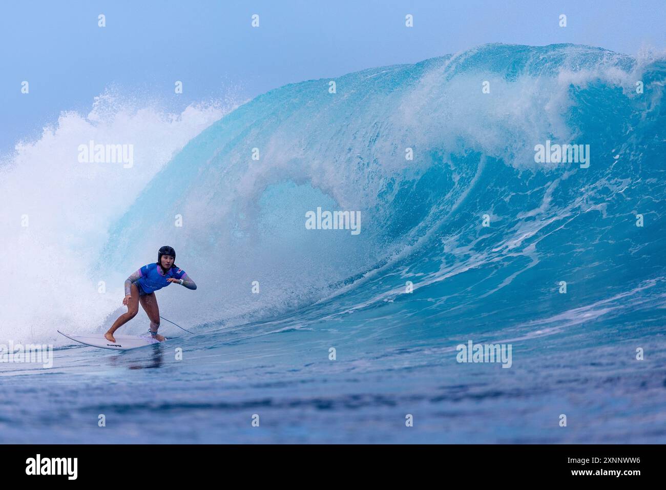 Shino Matsuda of Team Japan, surfs during the third round of the 2024 ...