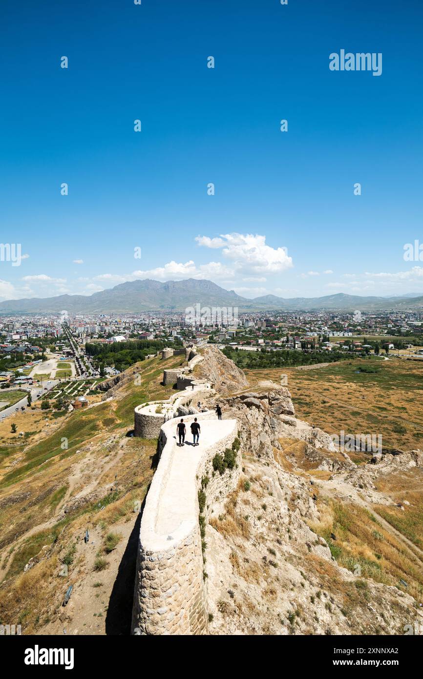 Van castle, or Fortress of Van, scenery in Van, Turkey. The Fortress of ...