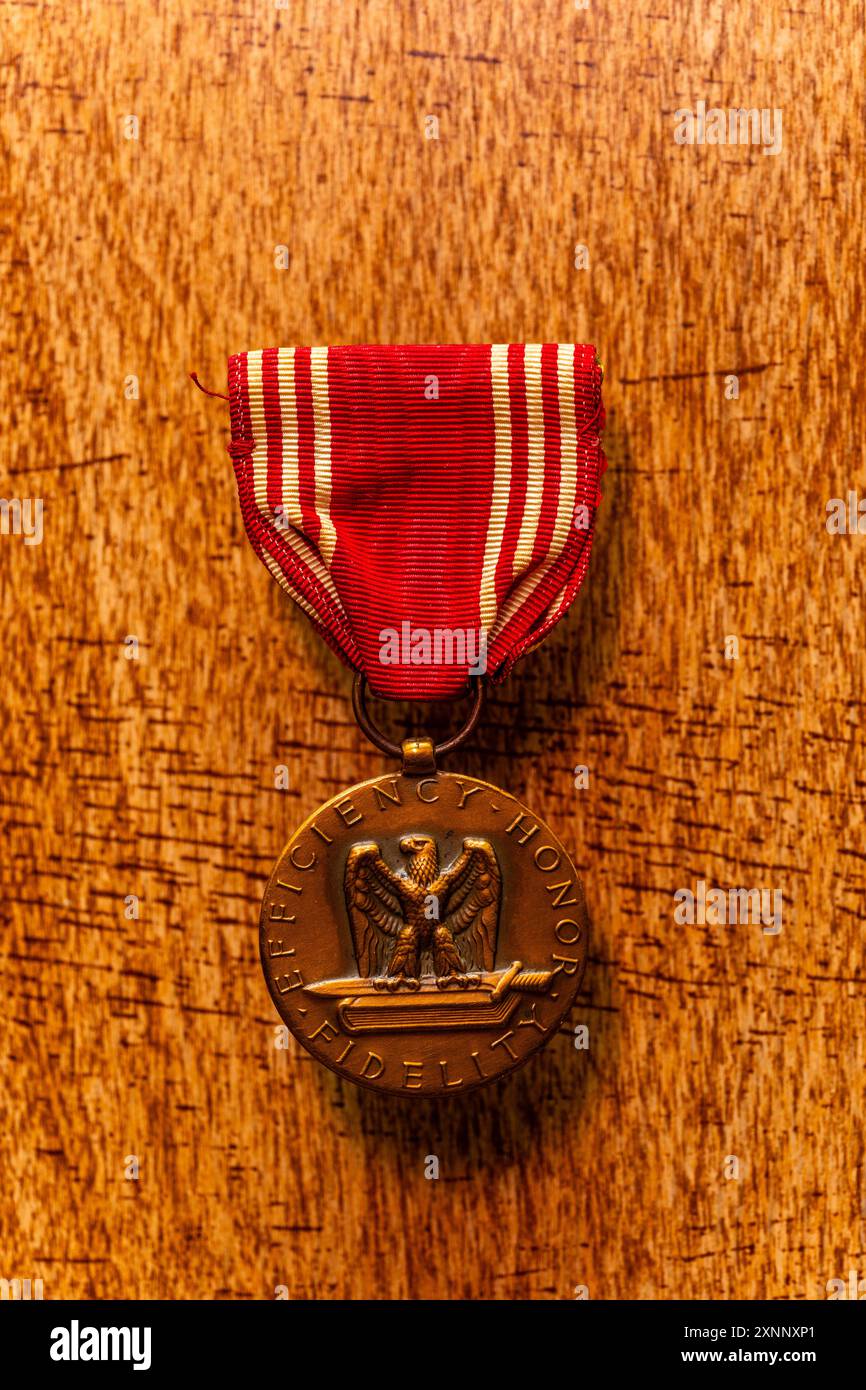 A World War 2 medal for good conduct belonging to a Chinese Immigrant Navy seaman Stock Photo ...