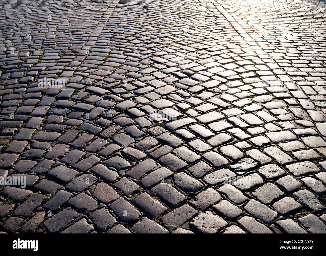 Stone road texture. Stone walk background. Granite cobblestoned ...