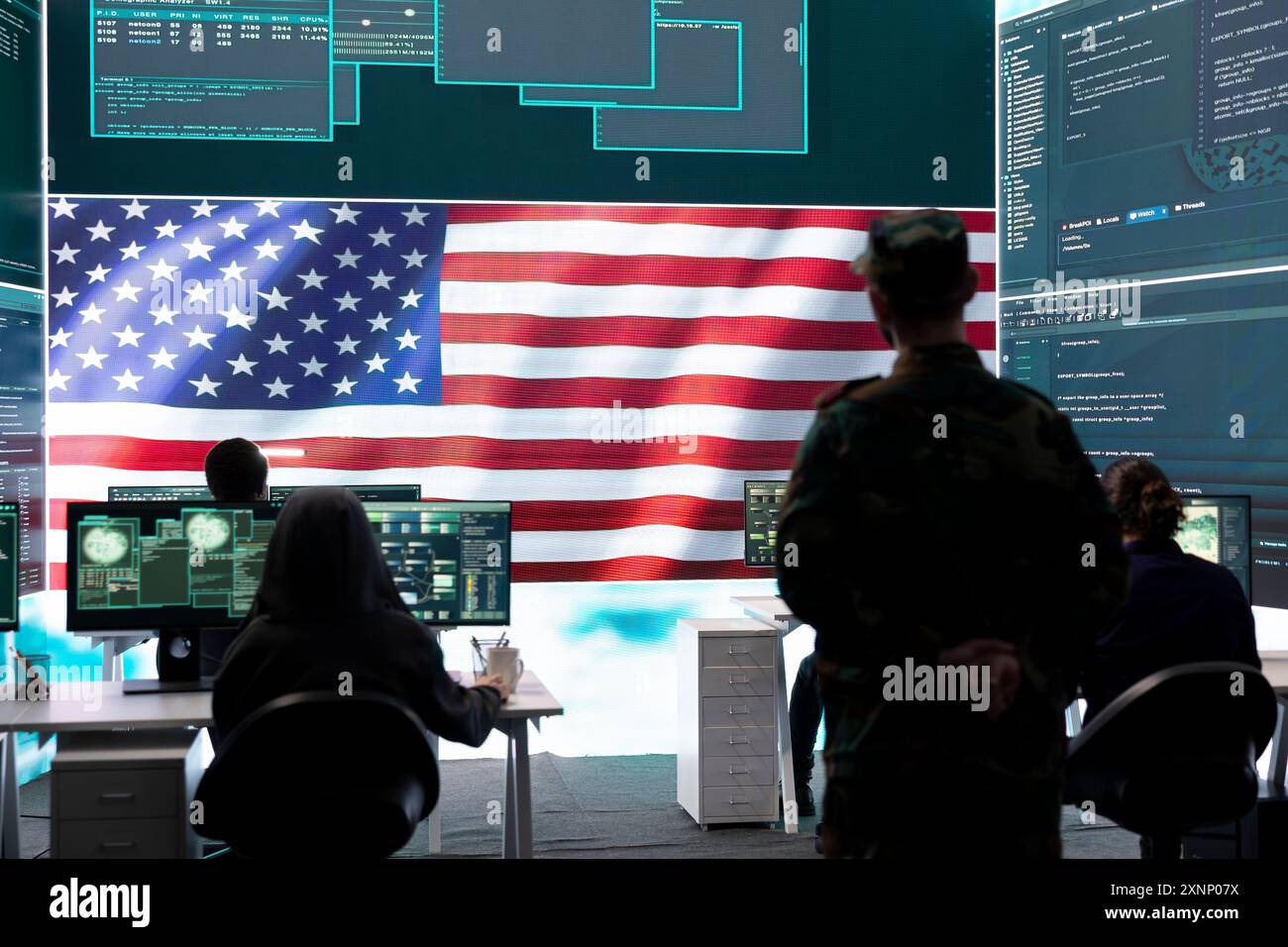 American army soldier working on servers and state secrets protection ...