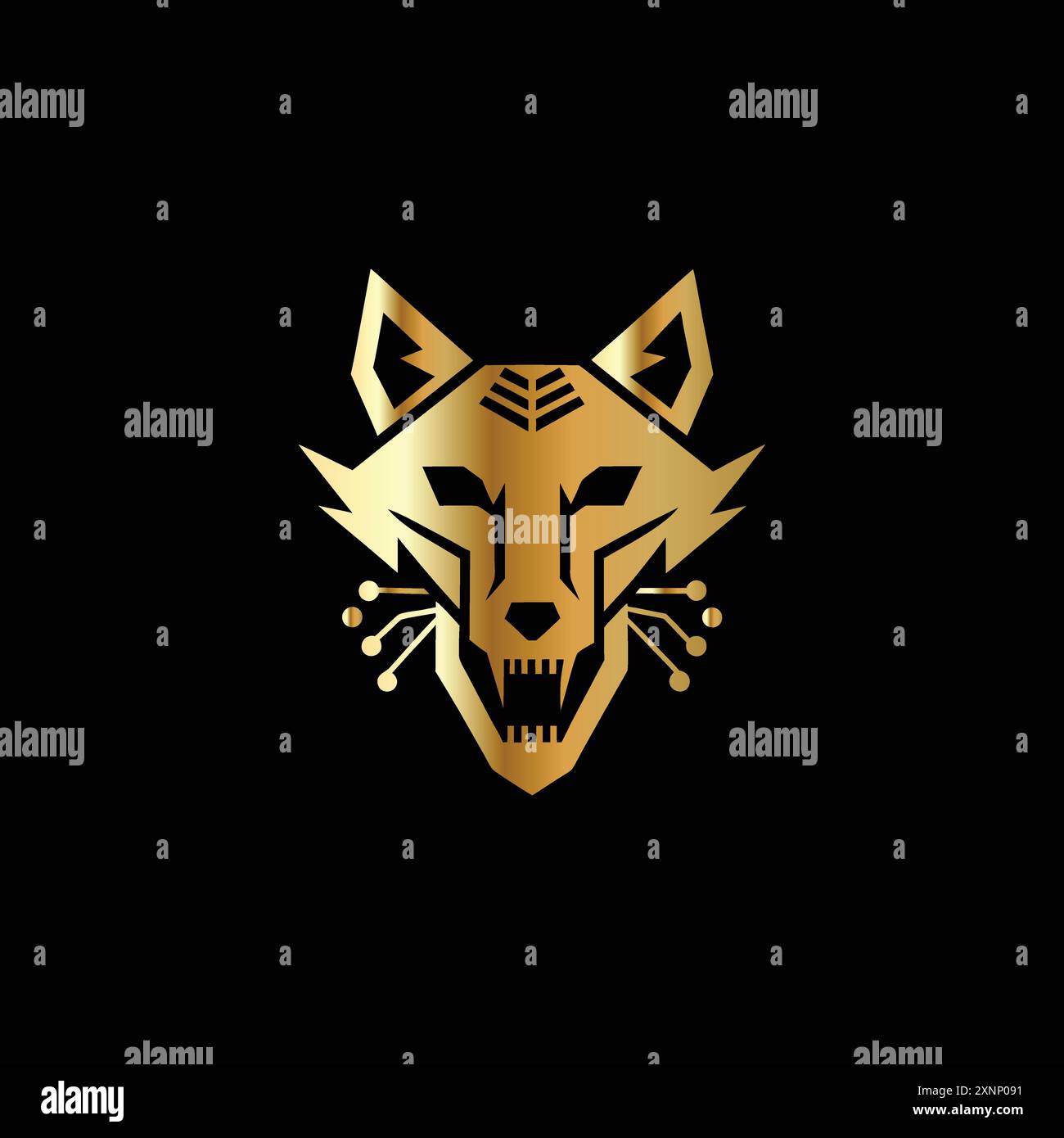 Wolf head logo design vector template. Luxury wolf head symbol Stock ...