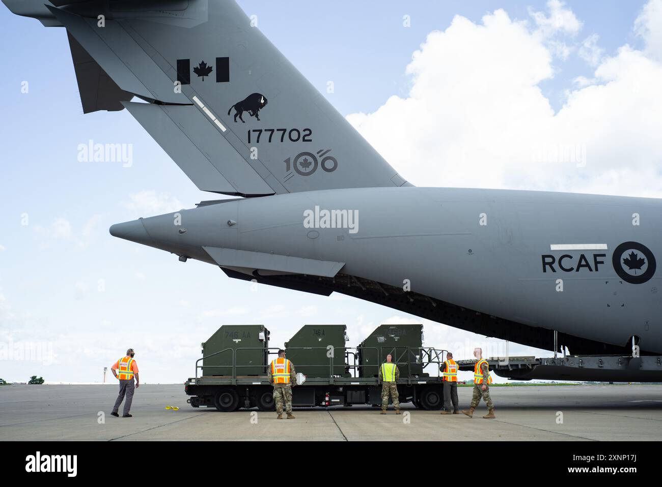 Safety team members at the 171st Air Refueling Wing, observe cargo ...