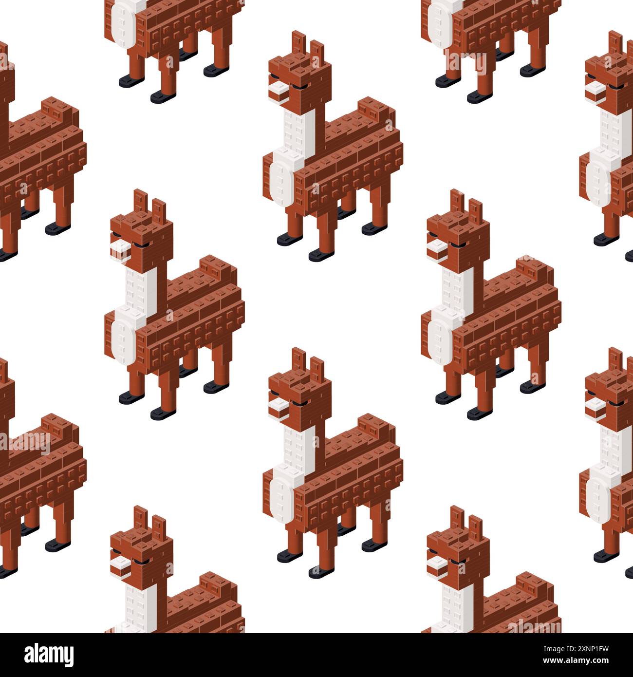 Alpaca pattern in isometry. Vector illustration Stock Vector Image ...