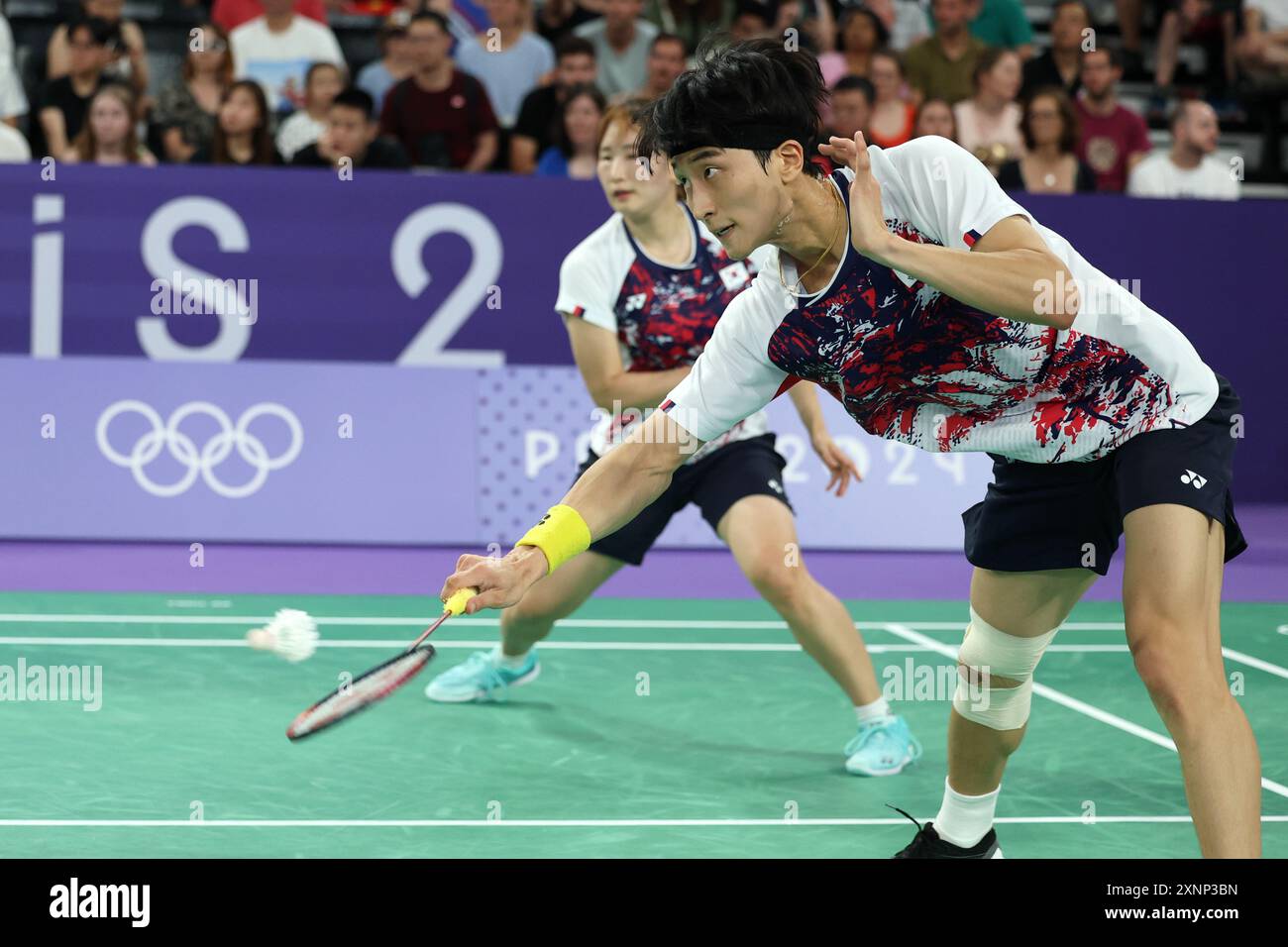 Paris, France. 1st Aug, 2024. Kim Won Ho (R)/Jeong Na Eun of South Korea compete during the ...