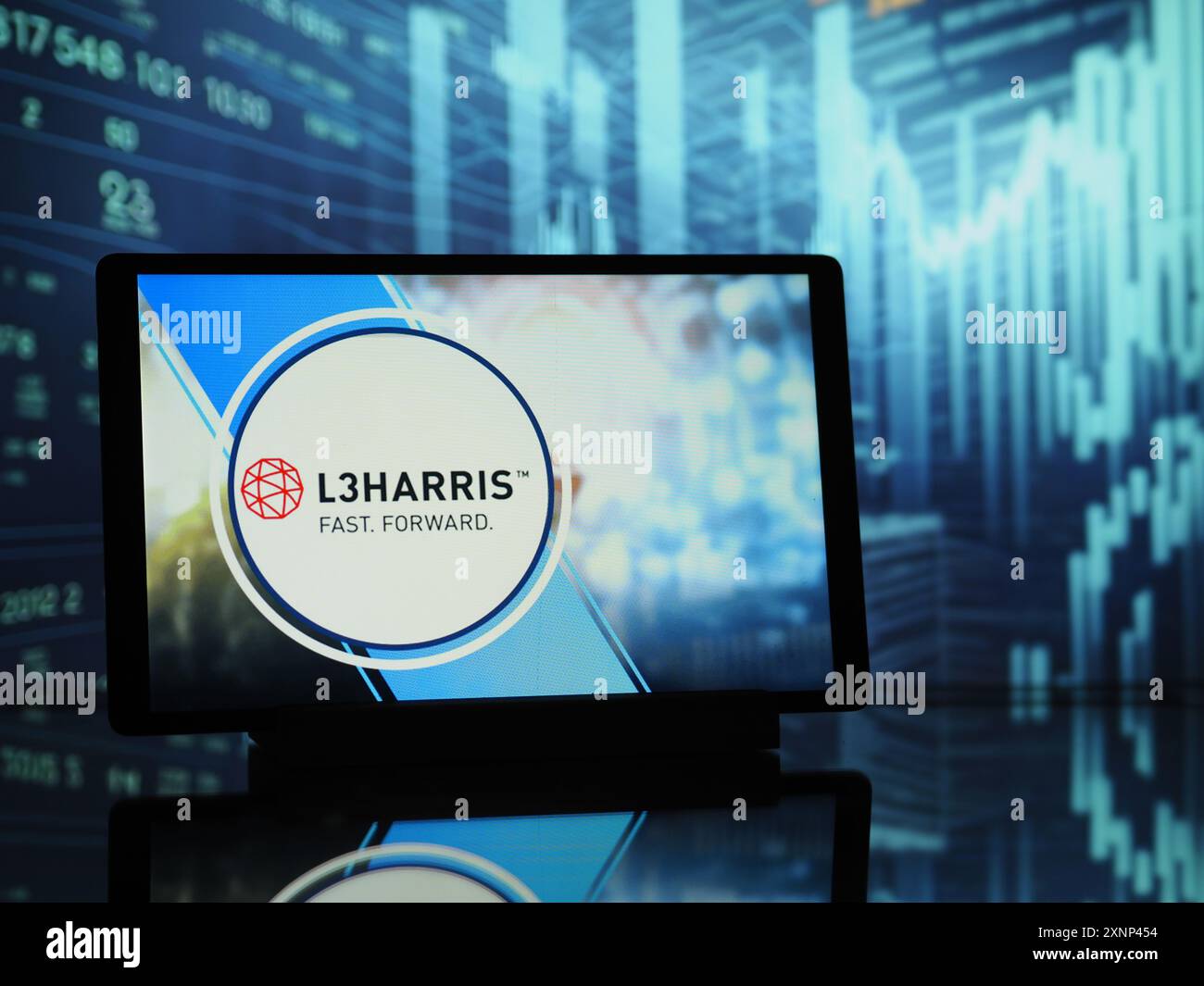 In this photo illustration, L3Harris Technologies, Inc. logo seen ...