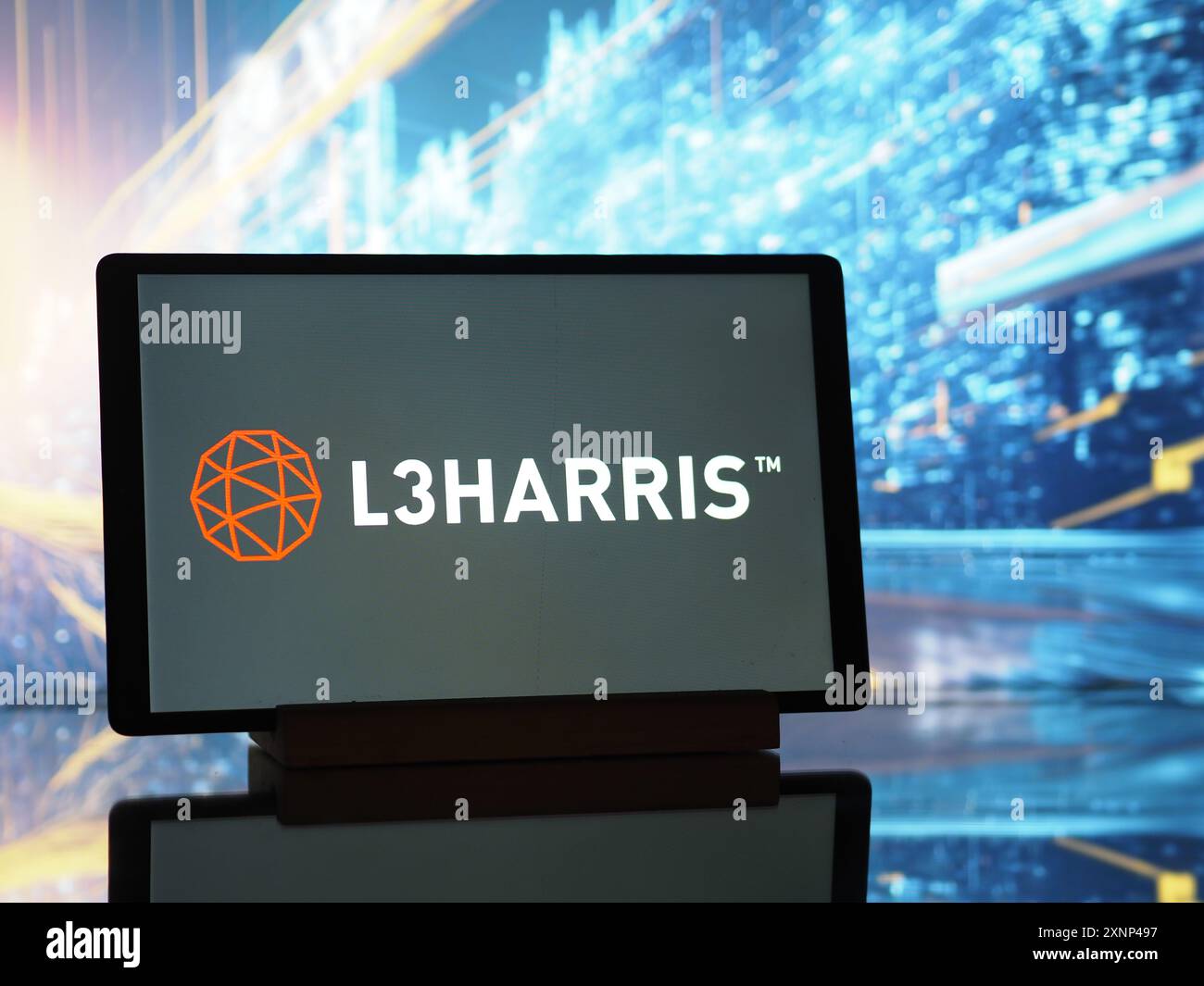 In this photo illustration, L3Harris Technologies, Inc. logo seen ...