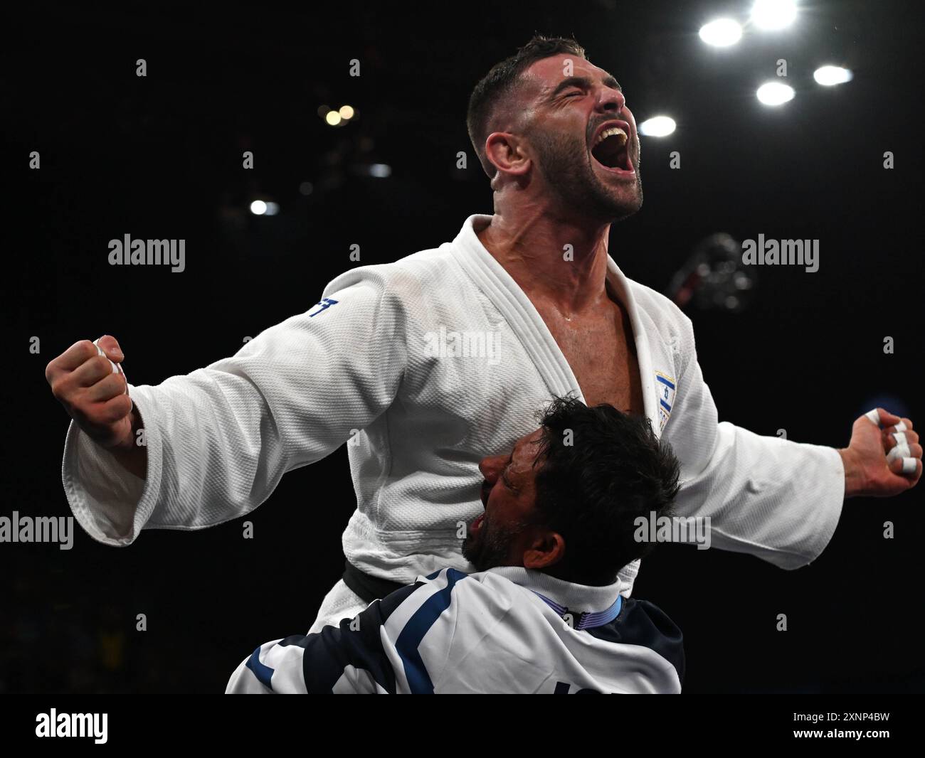 Paris, France. 1st Aug, 2024. Peter Paltchik of Israel celebrates after ...