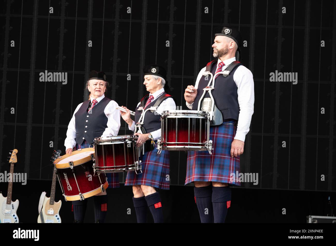Pipe Band welcoming Garbage to the stage at TRNSMT 2024 Glasgow Green ...