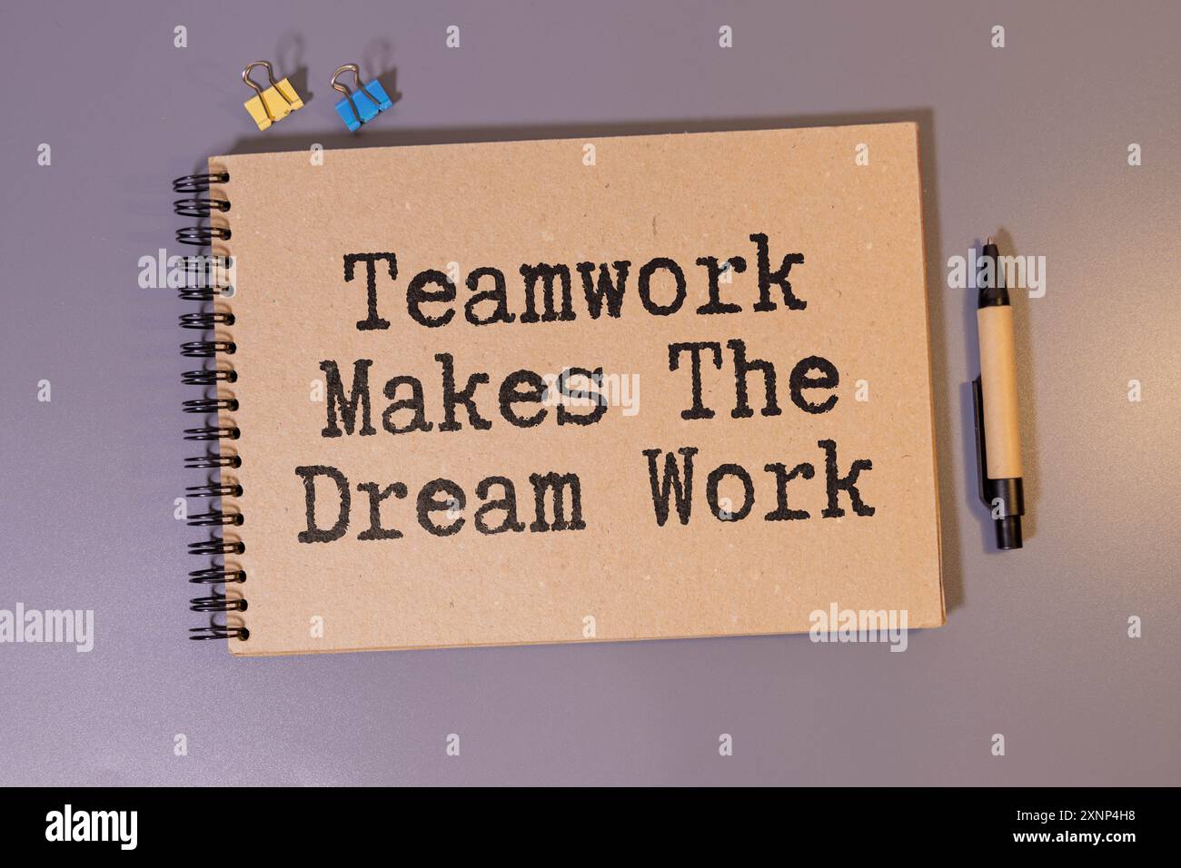 Teamwork Makes the Dream Work card with colorful background with ...