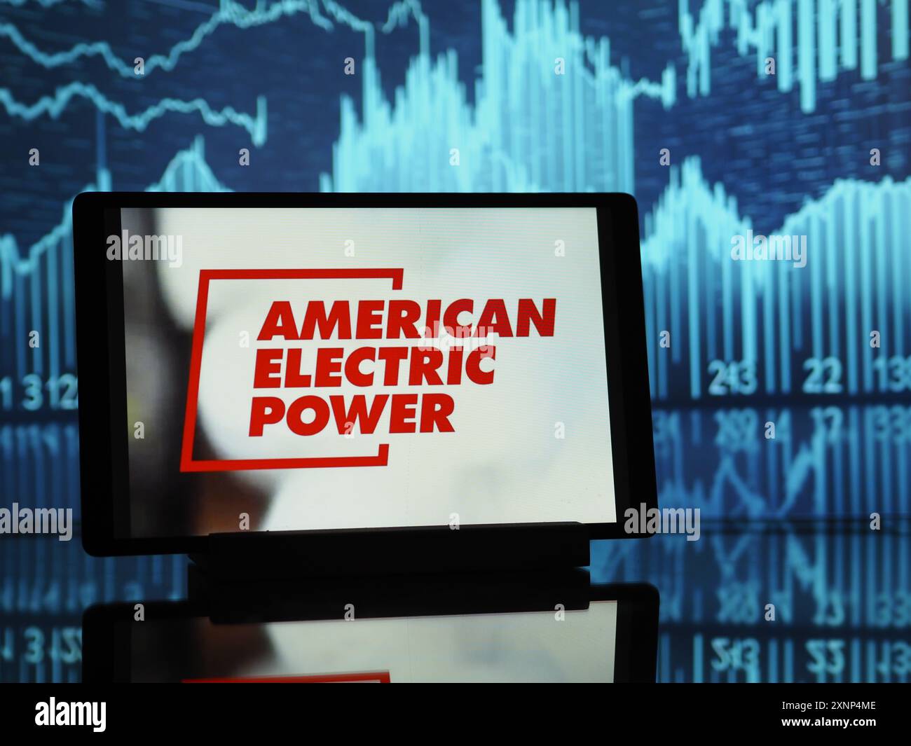 In this photo illustration, American Electric Power Company, Inc. logo ...