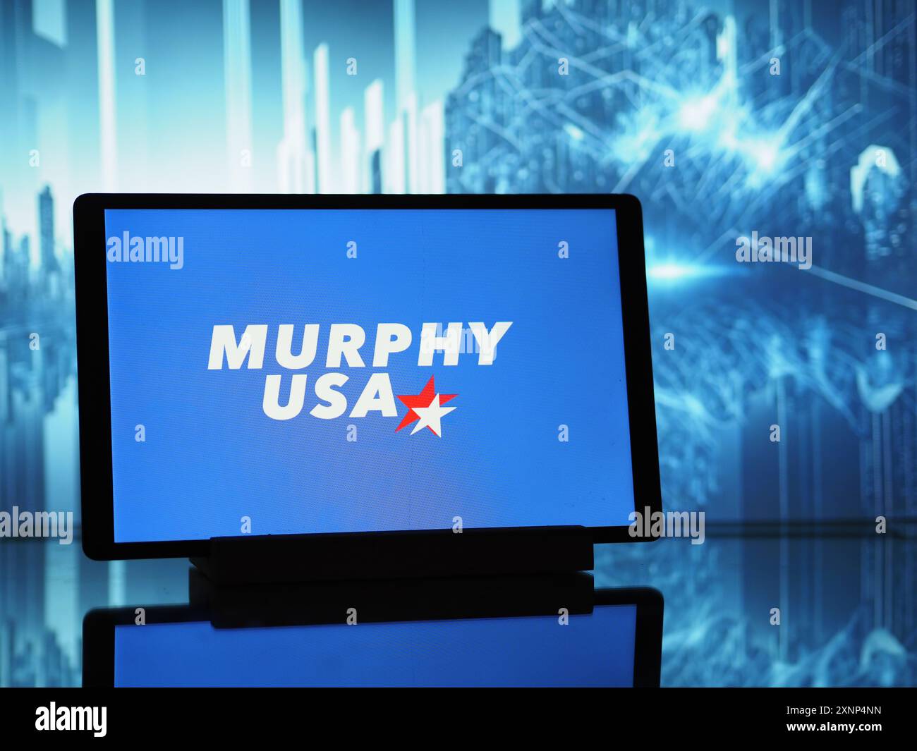 In this photo illustration, Murphy USA logo seen displayed on a tablet Stock Photo - Alamy
