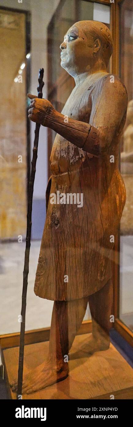 Cairo,Egypt,December 31,2019-Wooden statue of Chief lector priest Ka ...