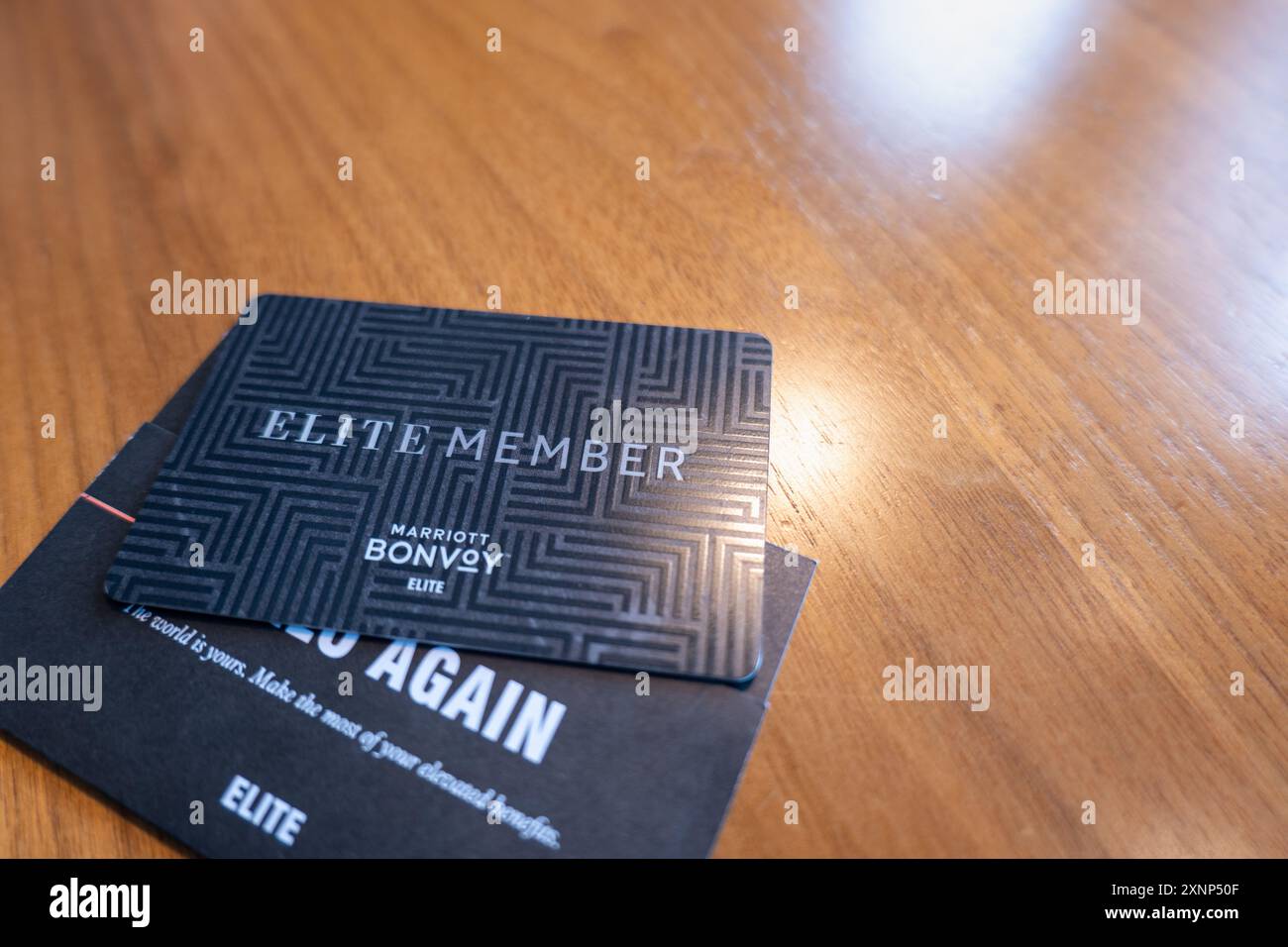 Istanbul, Turkey - 04.5.2023 - Marriott Bonvoy elite member room key ...