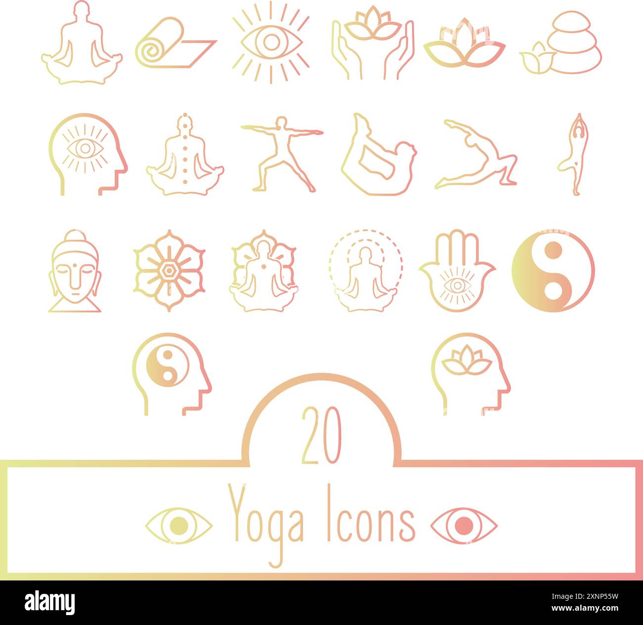 Yoga balance asana people pictogram hi-res stock photography and images ...