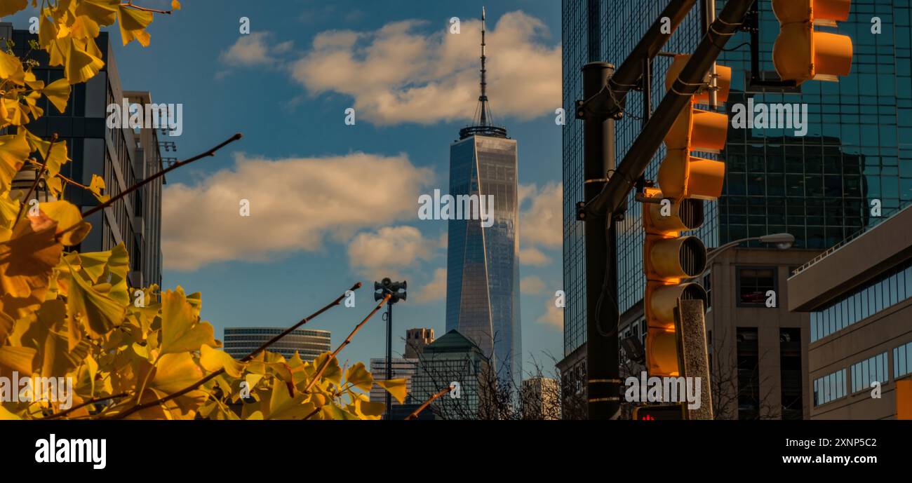 World Trade Center skyline. One World Trade Center. Lower Manhattan ...