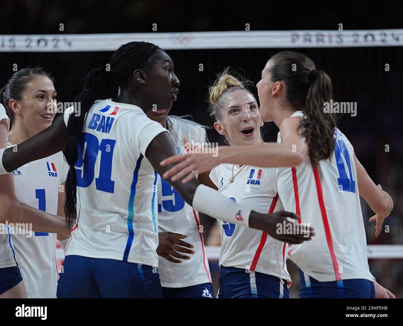 Paris, France. 1st Aug, 2024. Team France celebrate scoring during the ...