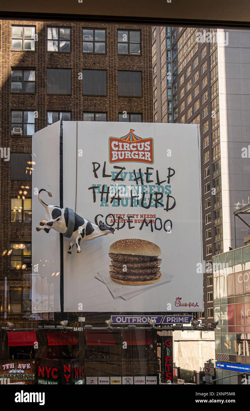 New York, NY, USA - August 2, 2023: Circus Burger 3-dimensional ...