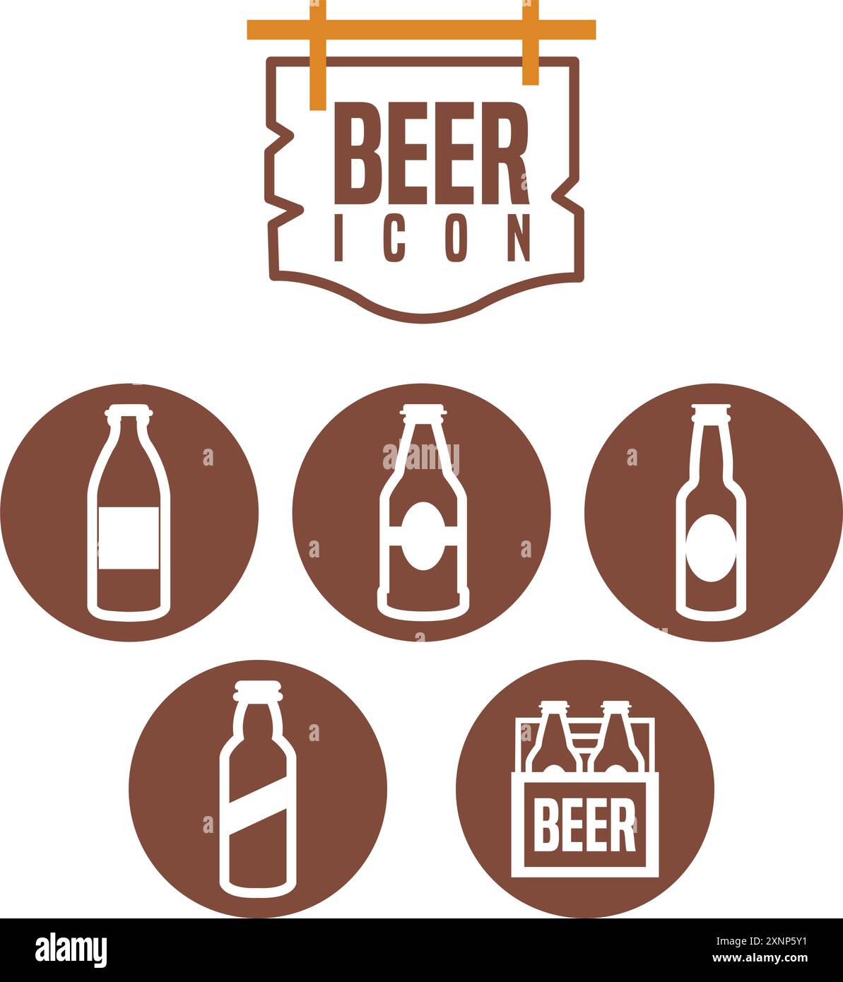 Set of beer icon sticker Alcoholic beverage Vector Stock Vector Image ...