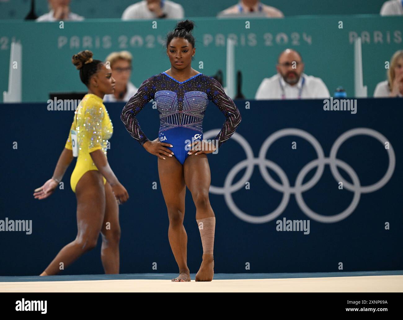 Paris -France August 01, 2024, Simone Biles (USA) Floor exercise ...