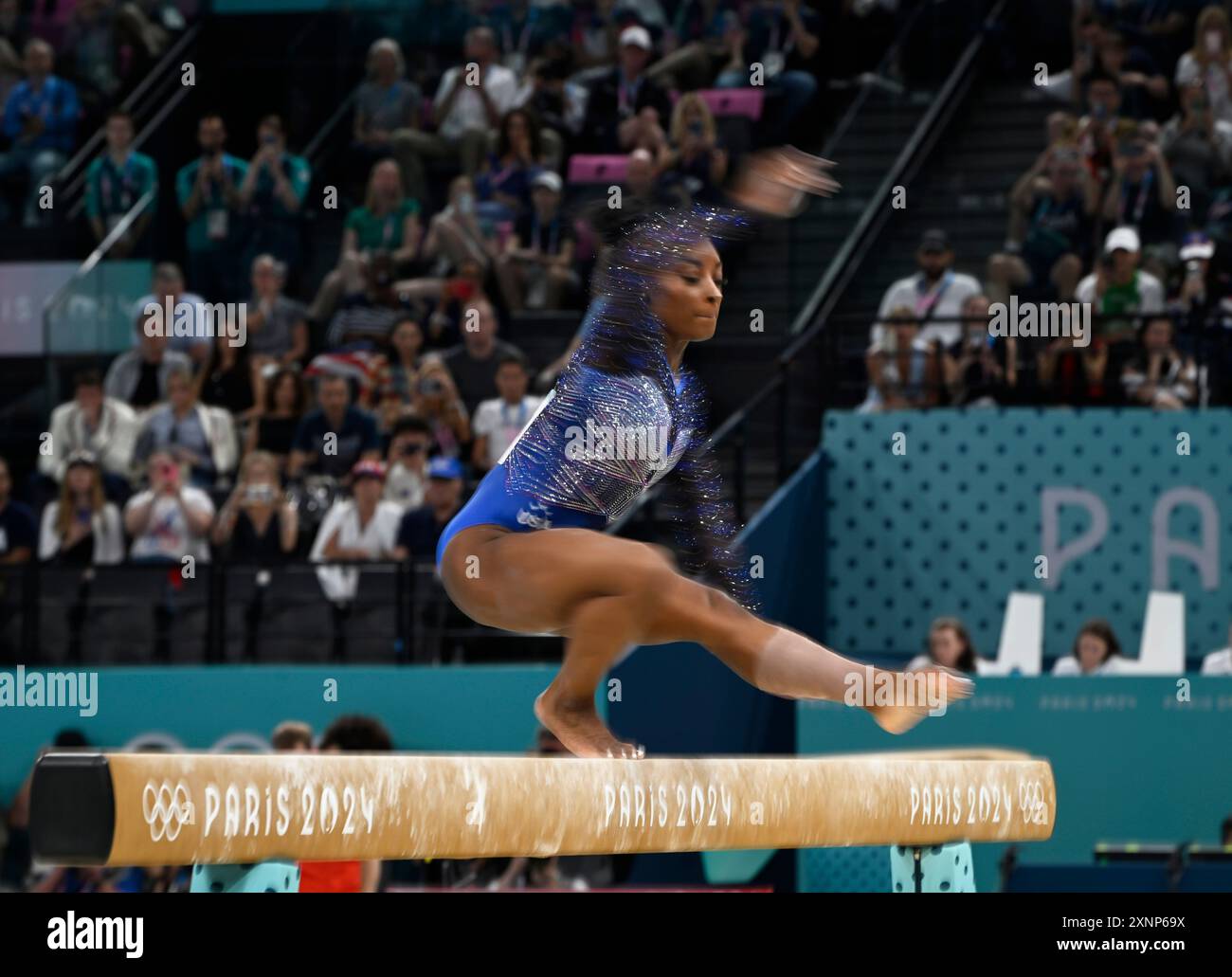 Paris -France August 01, 2024, Simone Biles (USA) Floor exercise ...