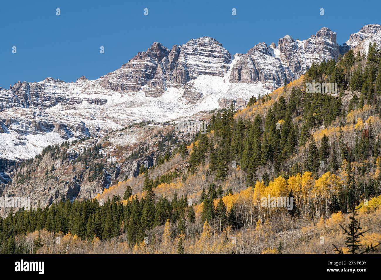 The rugged Elk Mountain Range viewed from Castle Valley near the ghost ...