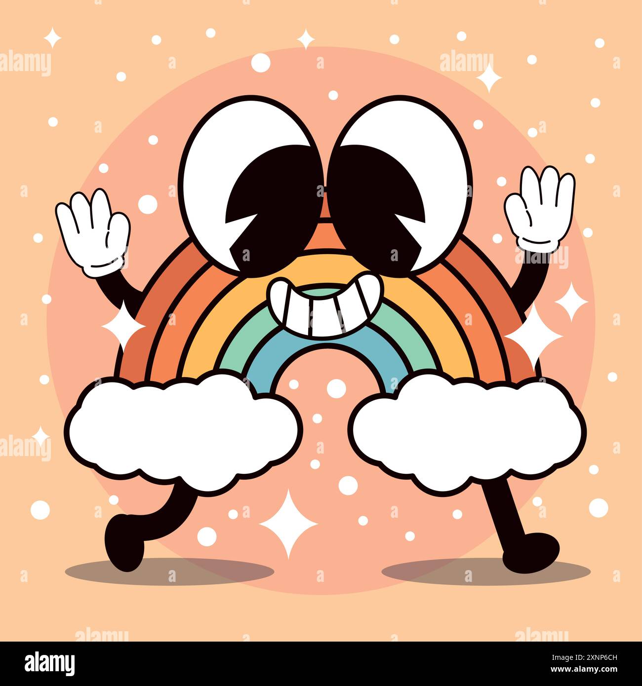 Rainbow groovy cartoon character Stock Vector Images - Alamy