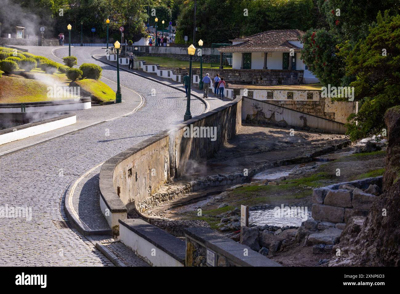 Furnas, Azores - 10.06.2014: Landscape view of Hot springs in Caldera ...