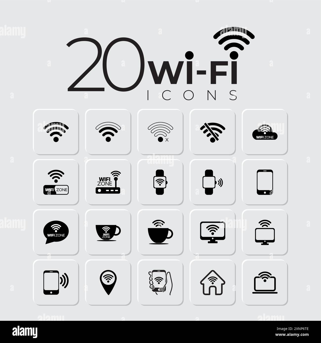 Wi-fi zone icons set Connection symbol Vector Stock Vector Image & Art ...