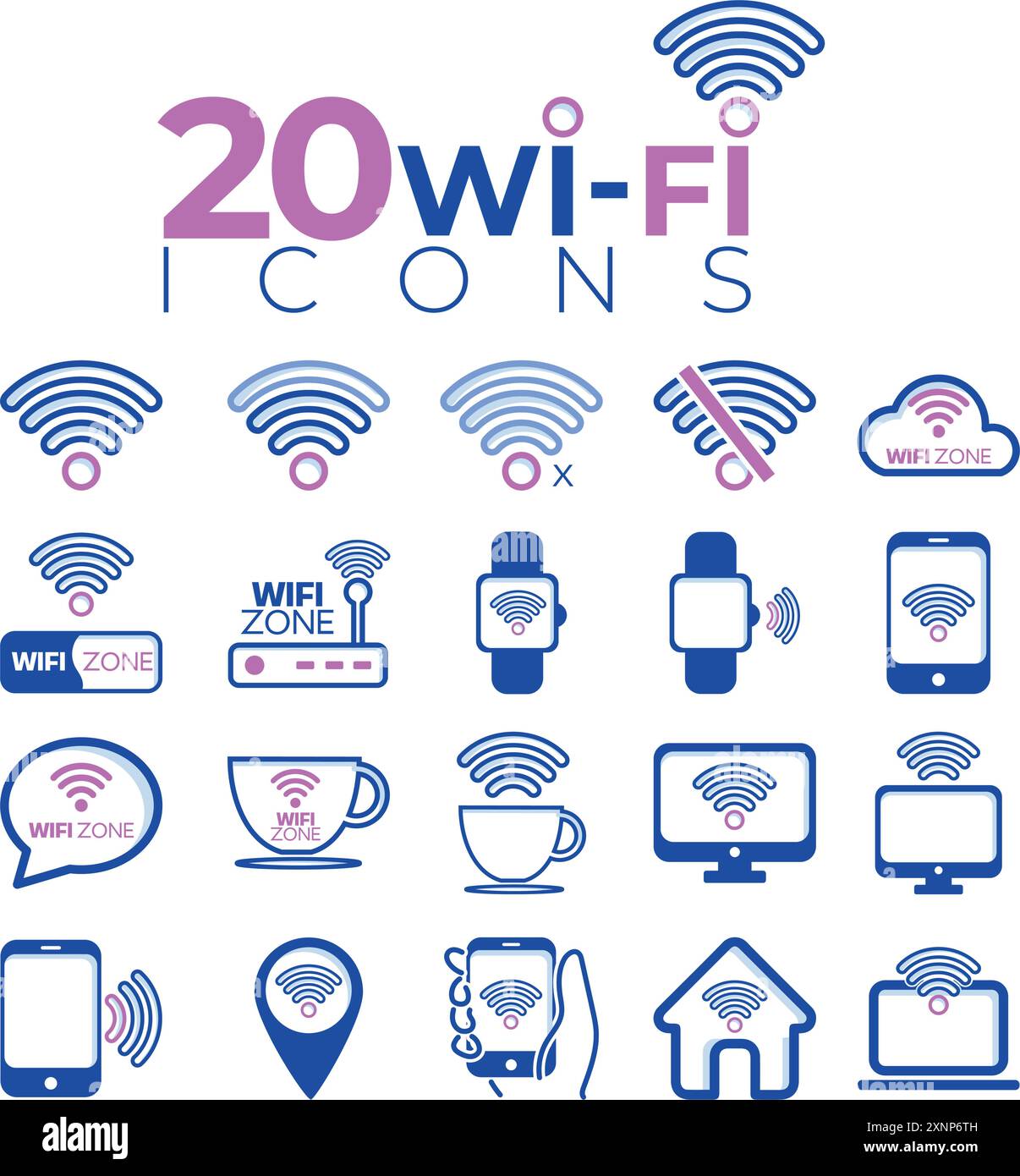Wi-fi zone icons set Connection symbol Vector Stock Vector Image & Art ...