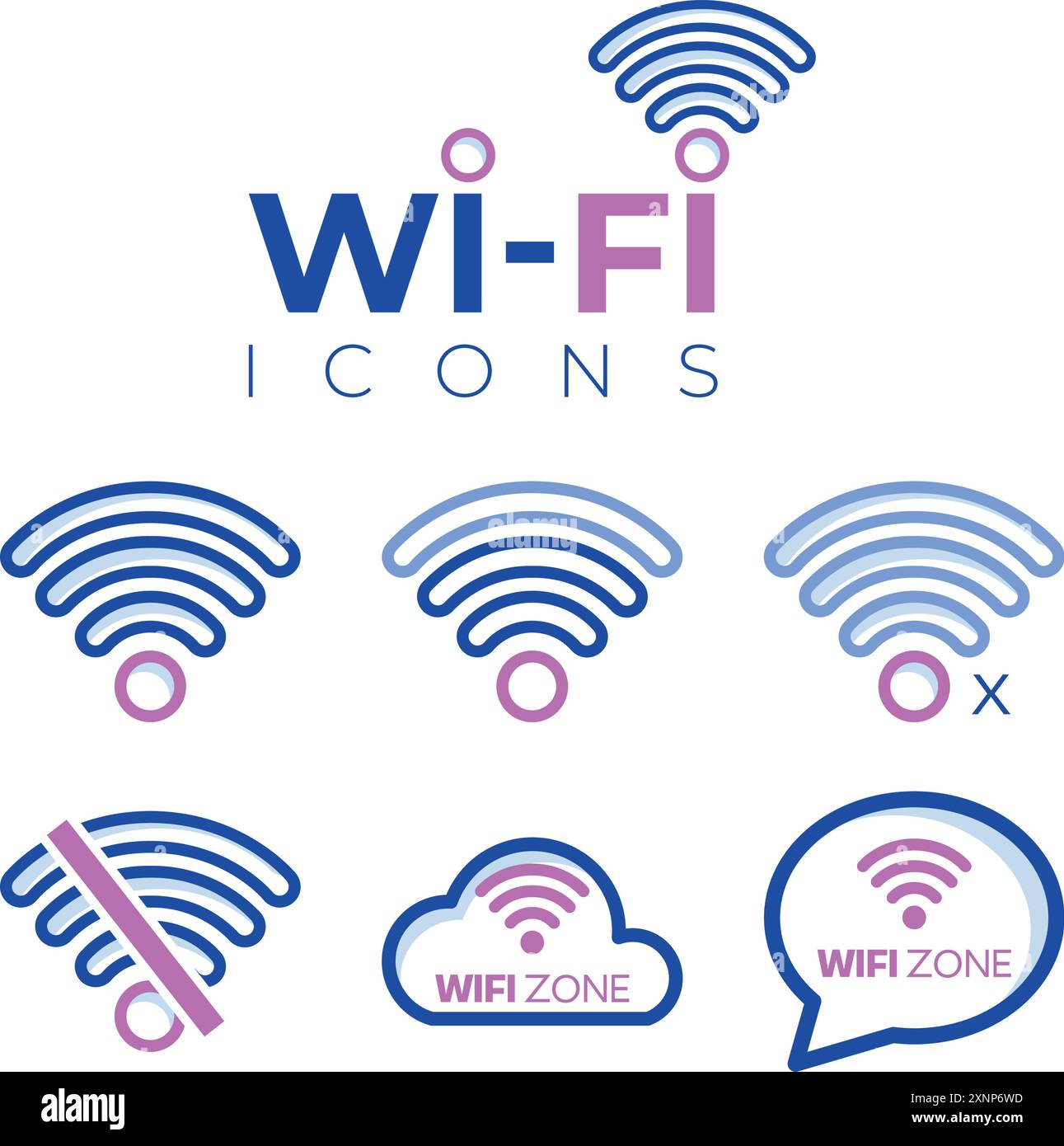 Wi-fi zone icons set Connection symbol Vector Stock Vector Image & Art ...