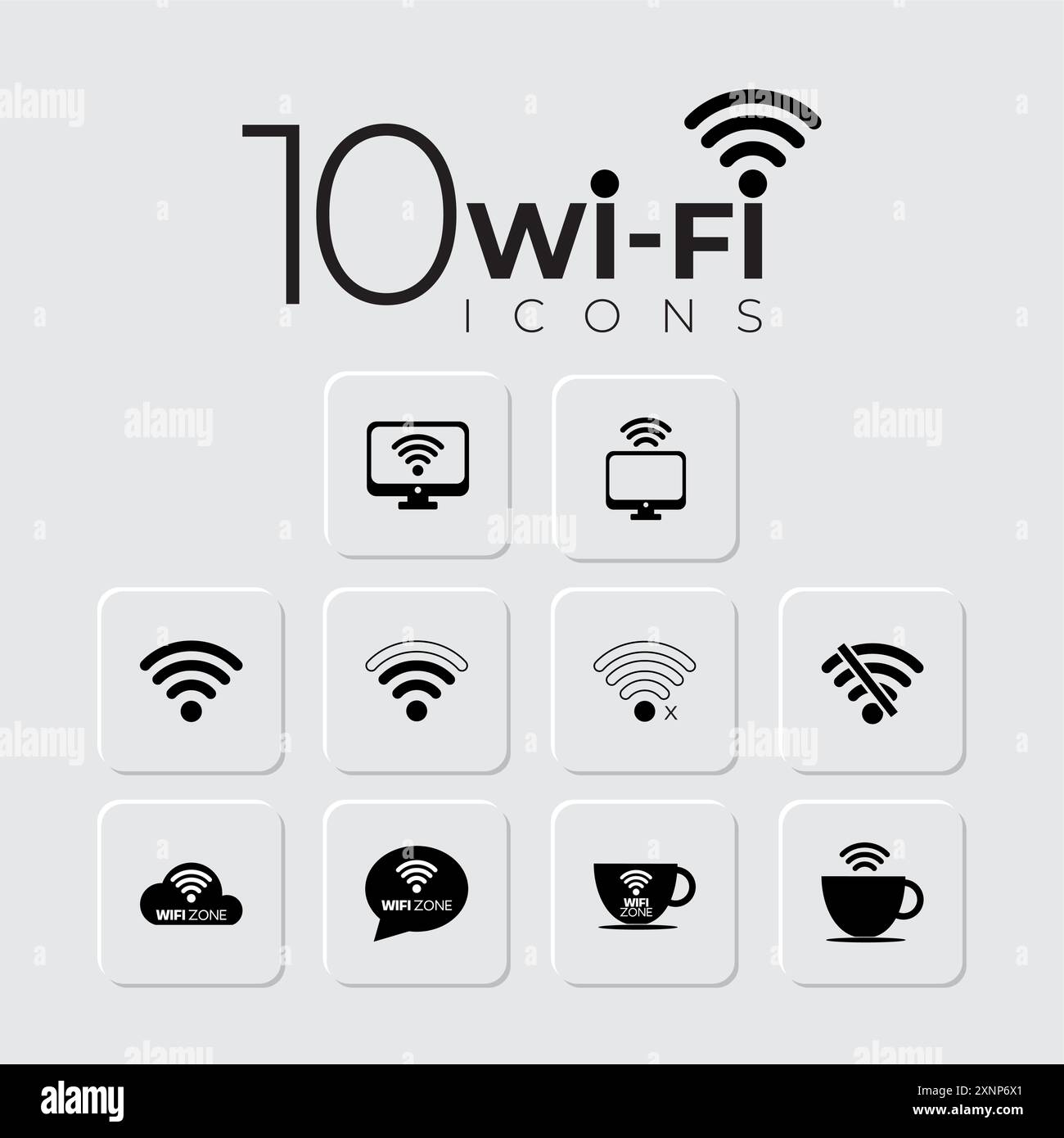 Wi-fi zone icons set Connection symbol Vector Stock Vector Image & Art ...