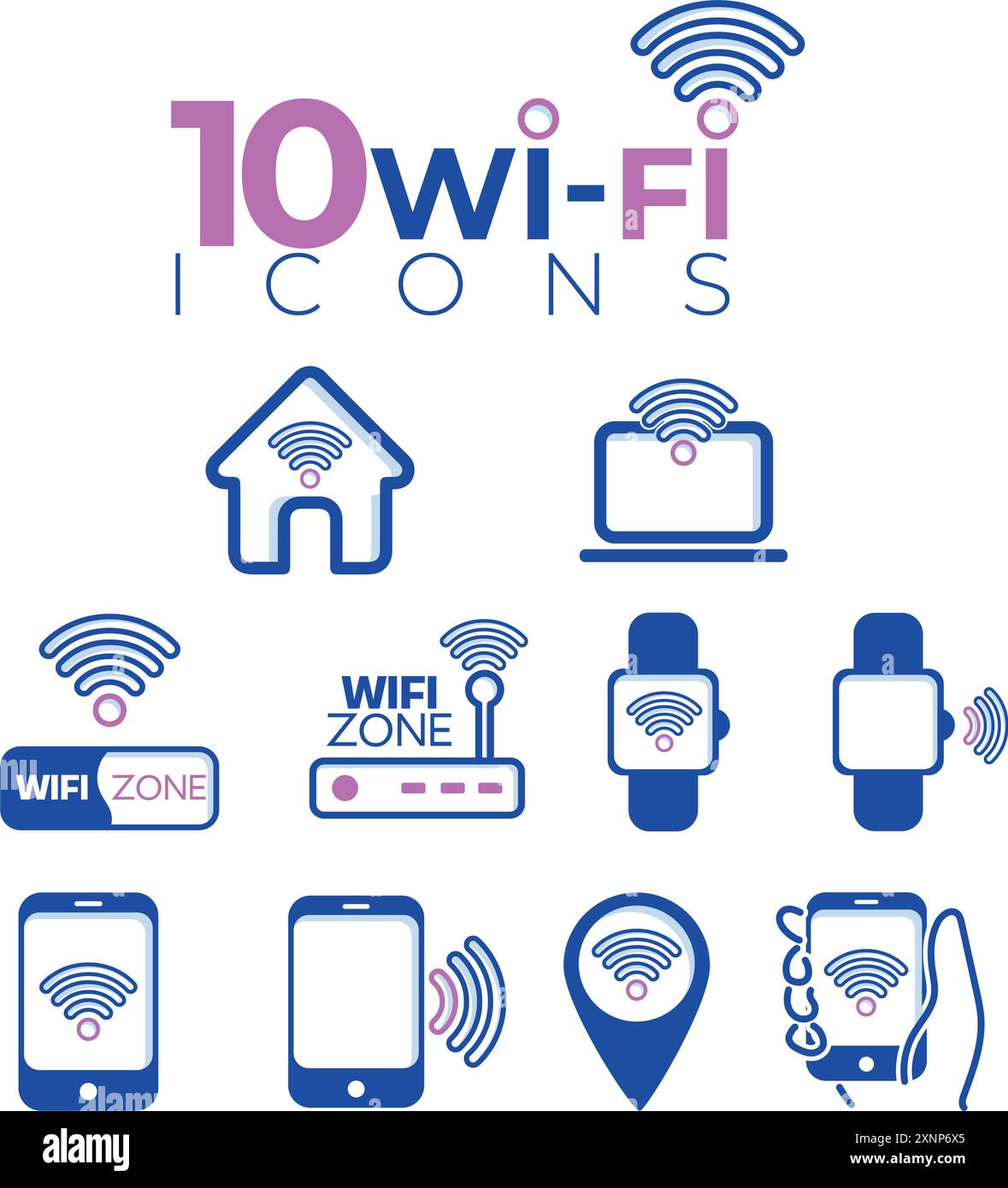 Wi-fi zone icons set Connection symbol Vector Stock Vector Image & Art ...