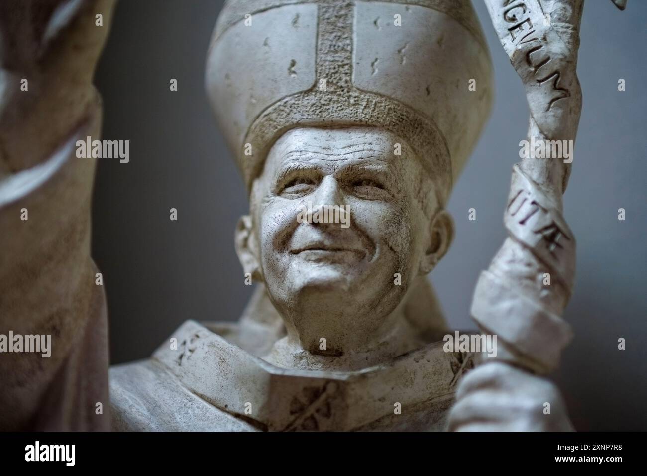 Pope John Paul II statue in Saint Augustin church, Paris, France Stock ...