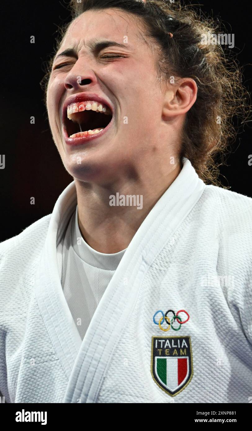 Paris, France. 1st Aug, 2024. Alice Bellandi of Italy celebrates after ...