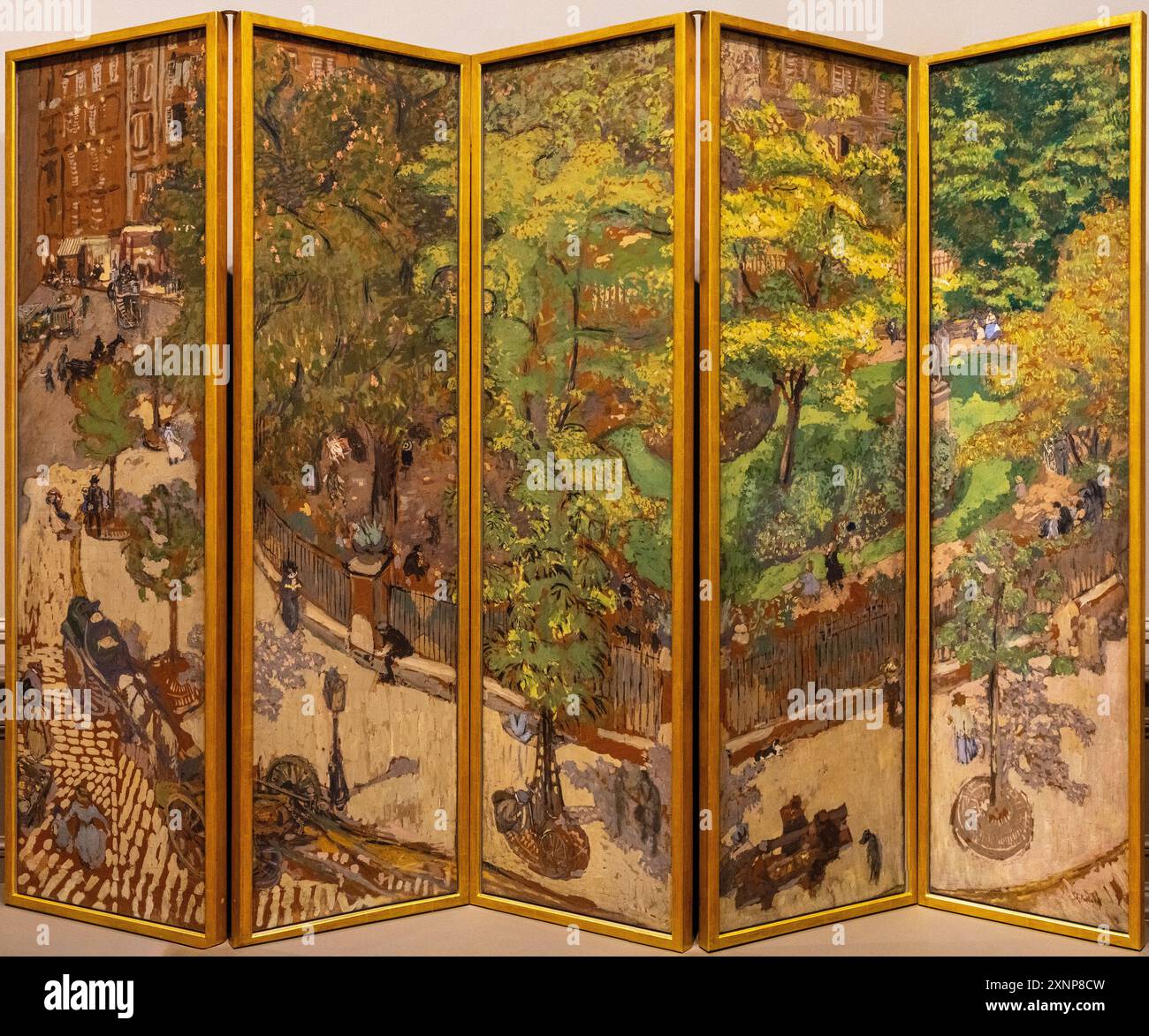 five panel screen painted by Edouard Vuillard in 1911 for Marguerite ...