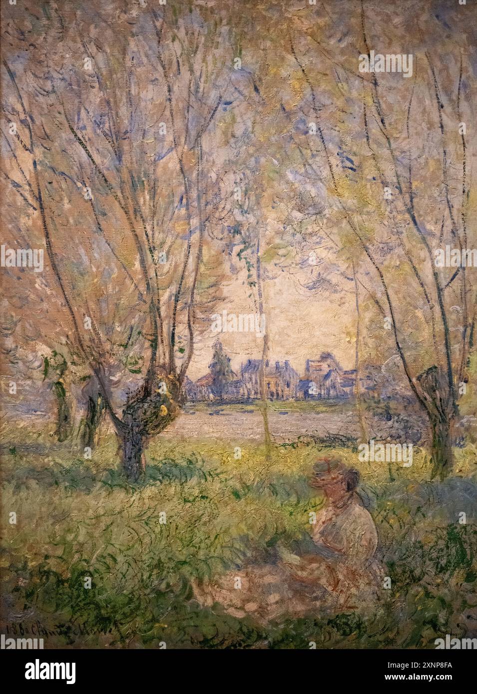 painting by Claude Monet called Woman Seated under the Willows, painted ...
