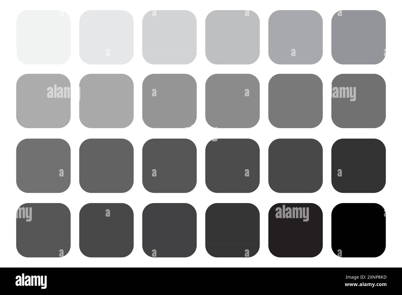 Gray scale palette. Various shades. Gradient squares. Vector graphic ...