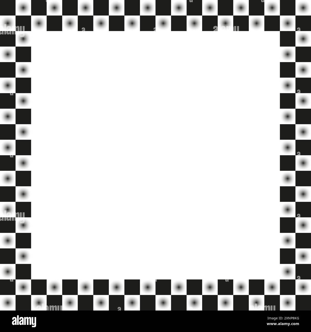 Checkered border frame. Black and white. Square pattern. Vector ...