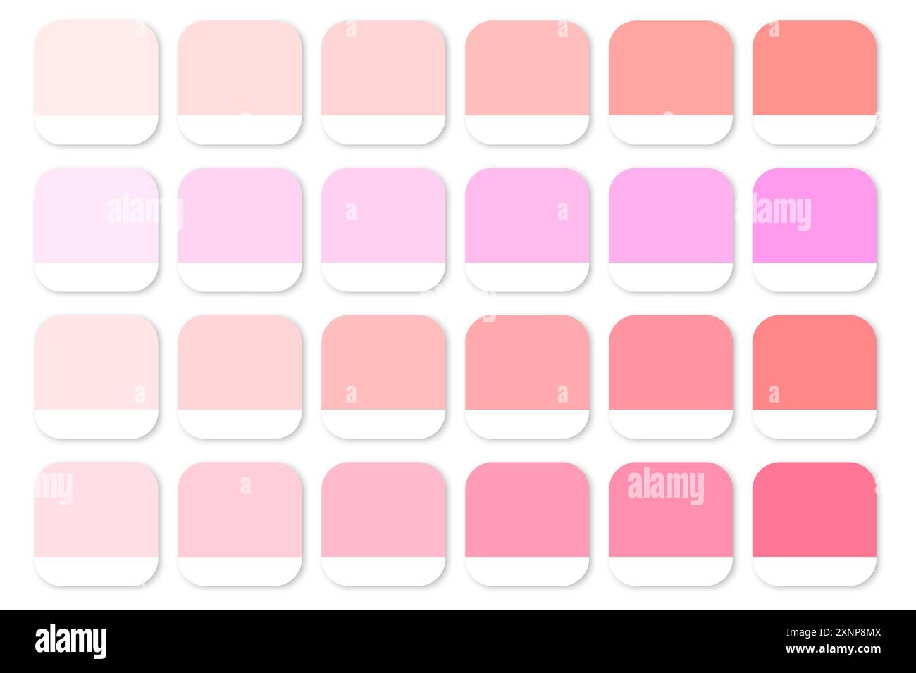 Peach color palette. Various shades of peach. Gradient swatches. Vector ...