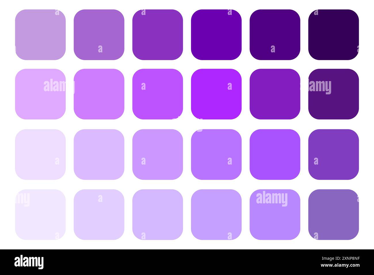 Purple color palette. Gradient shades vector. Lilac and violet tones ...