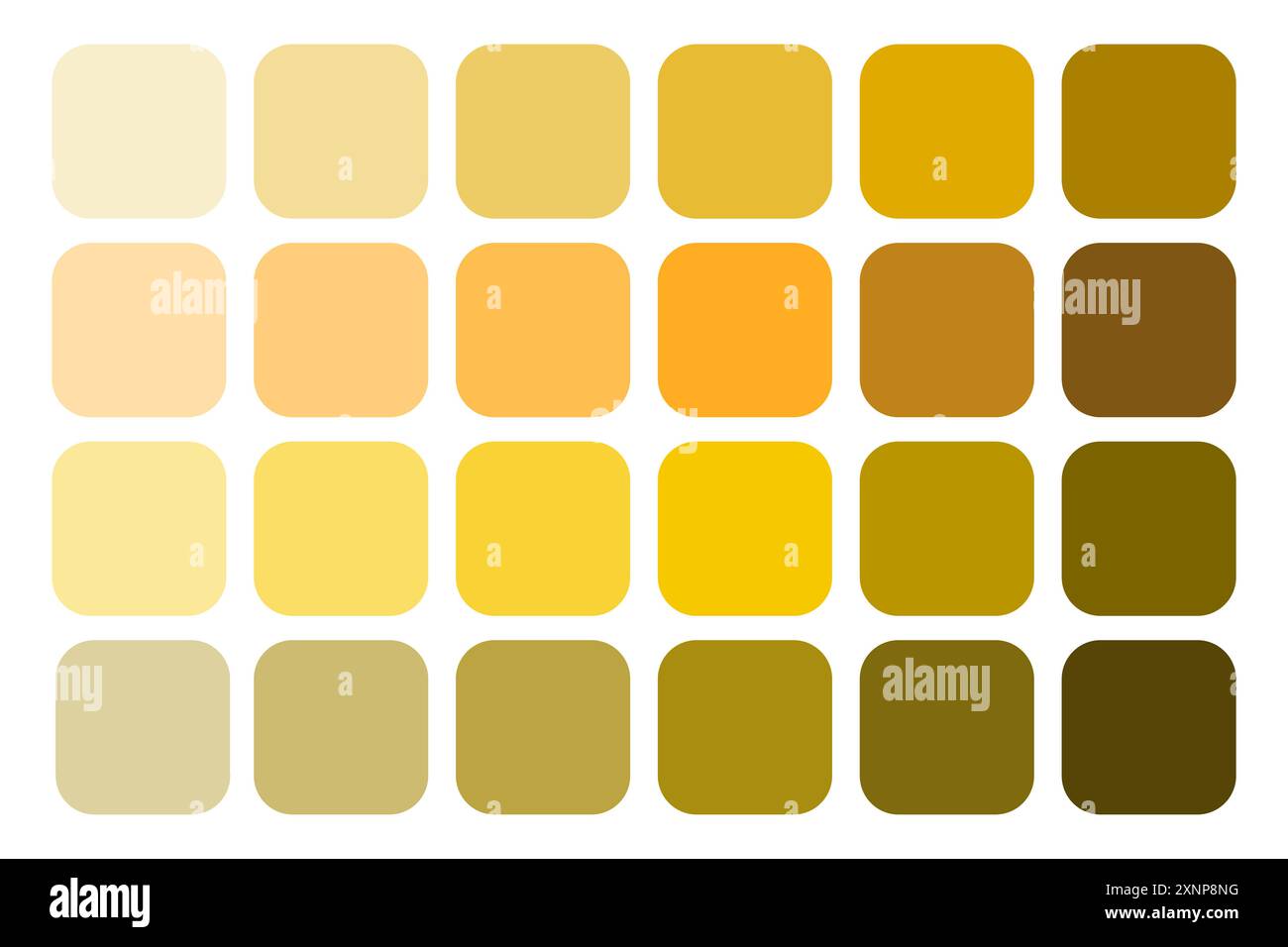 Gradient color palette. Shades of yellow. Warm earthy tones. Vector ... Gradient color palette. Shades of yellow. Warm earthy tones. Vector ...