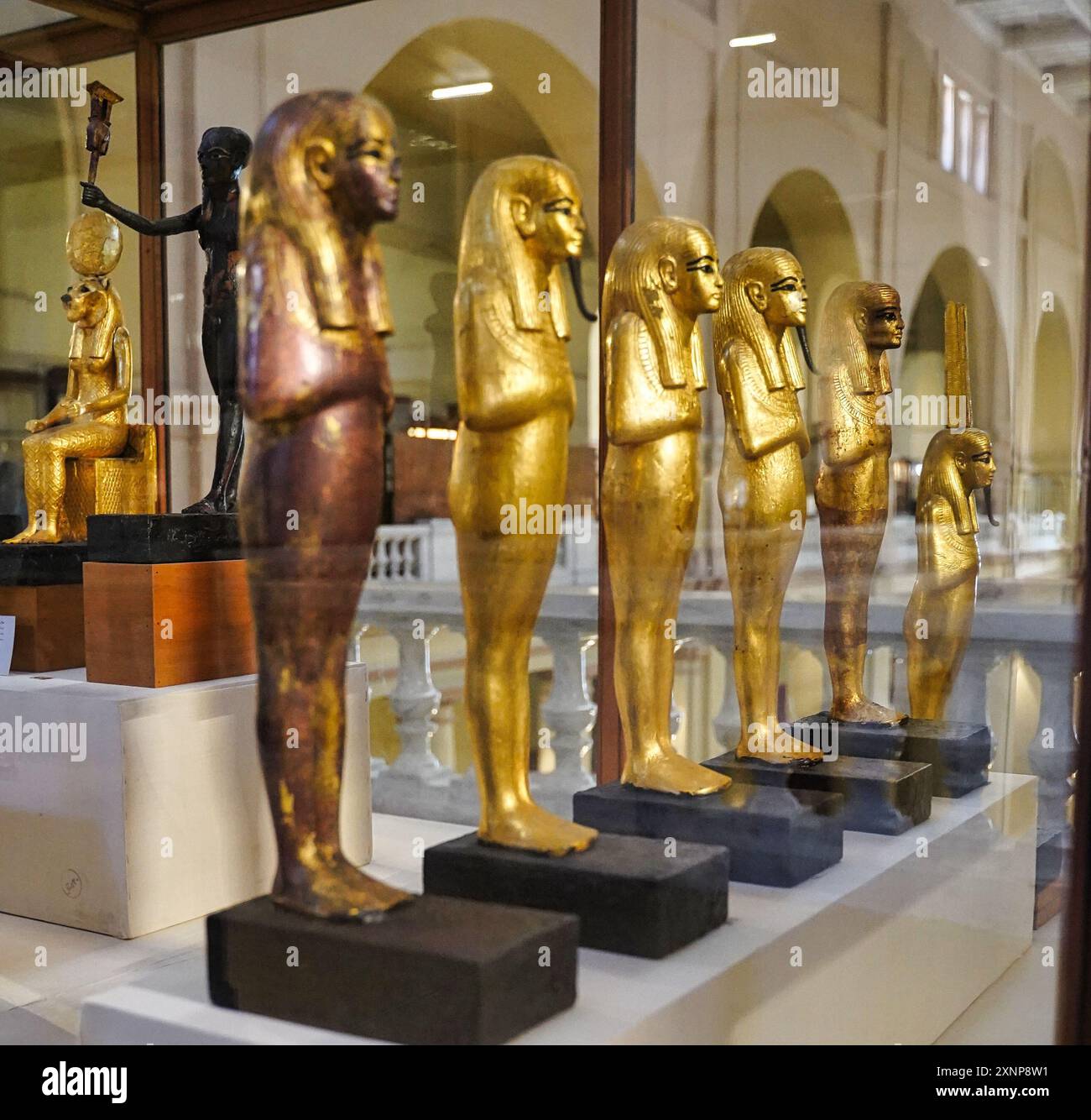 Cairo,Egypt,December 31,2019-Golden statuettes from the tomb of ...
